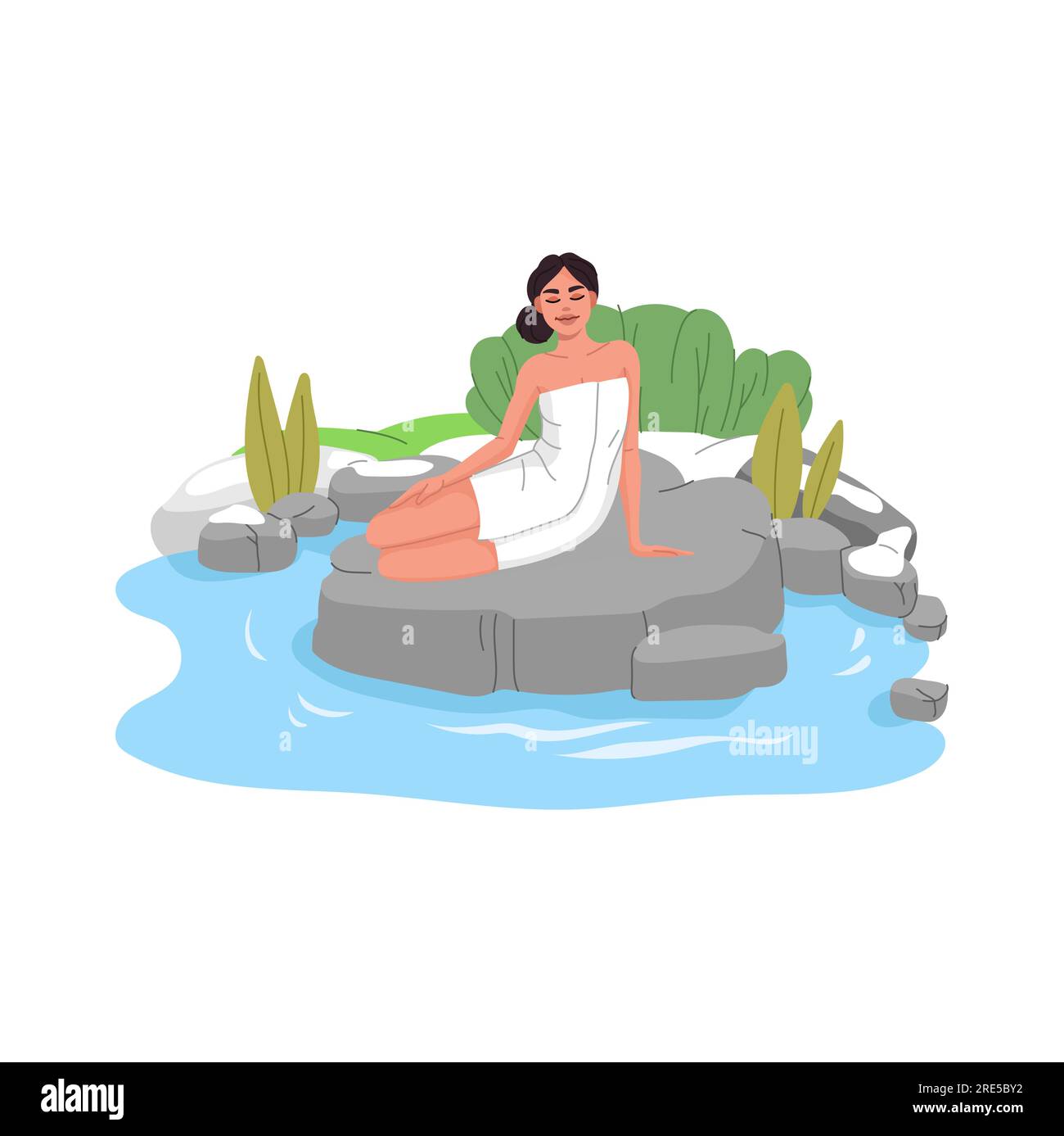 Japan pool woman Stock Vector Images - Alamy