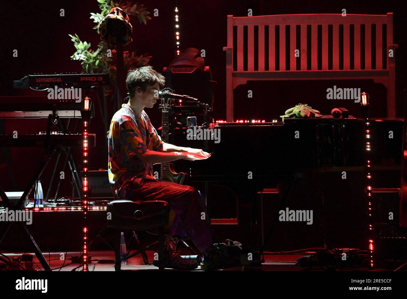 Jacob Collier performs during the live concert on July 24, 2023 at ...
