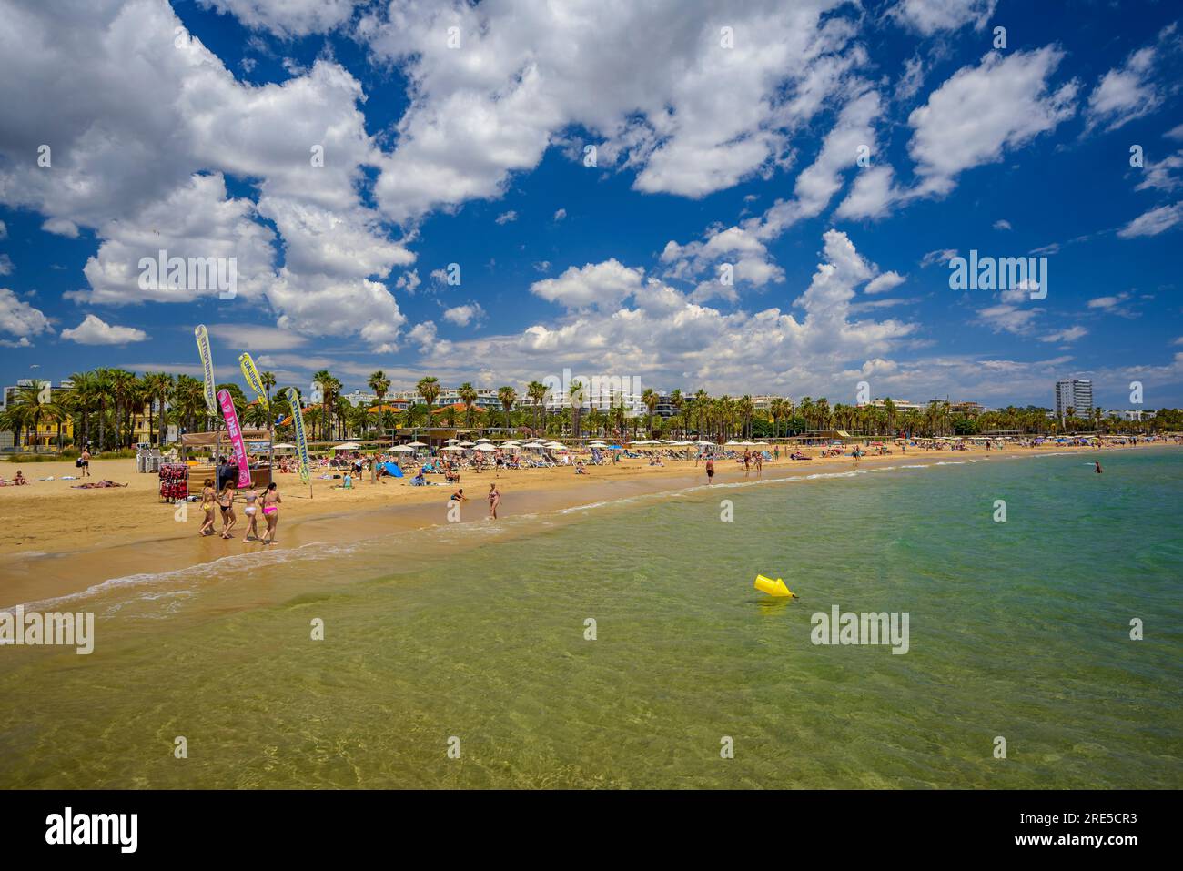 The Mediterranean sea and Llevant beach (east beach) seen from the ...