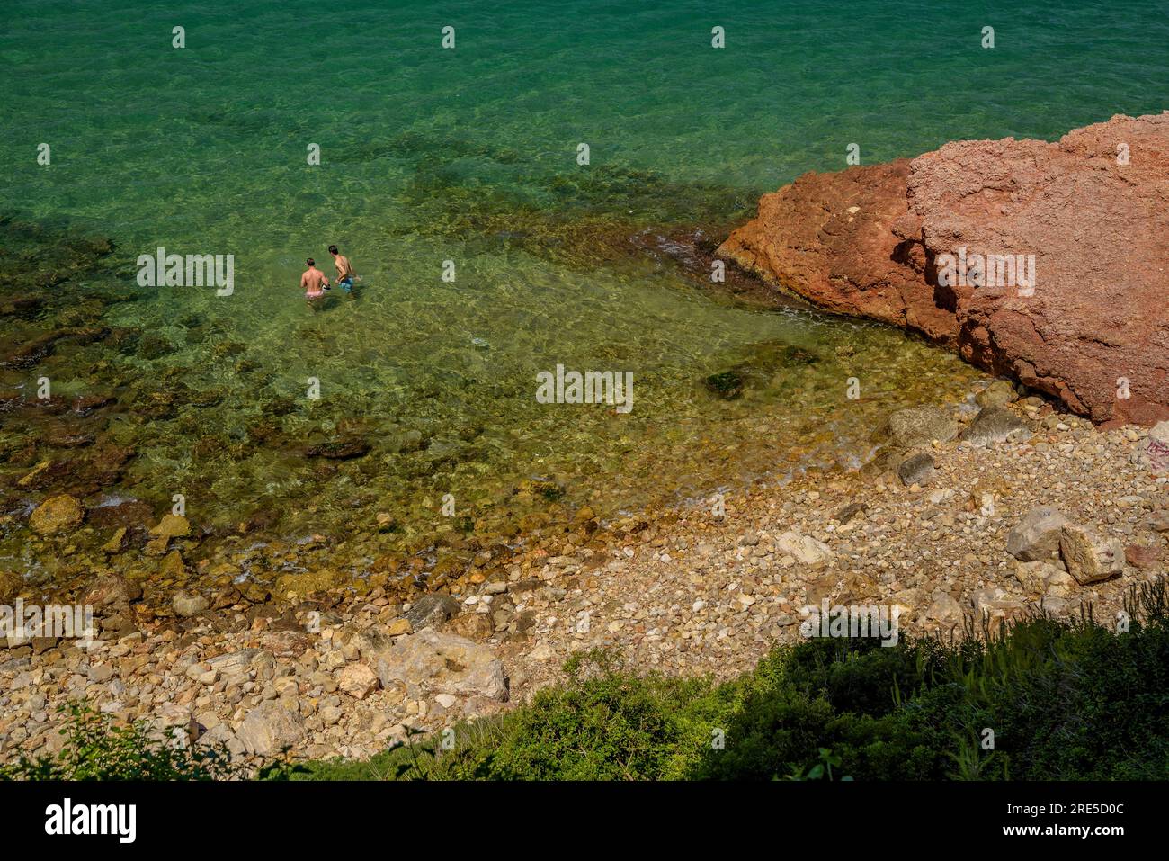 Punteta Roja ("Red Point") and the adjoining little beach, seen from ...