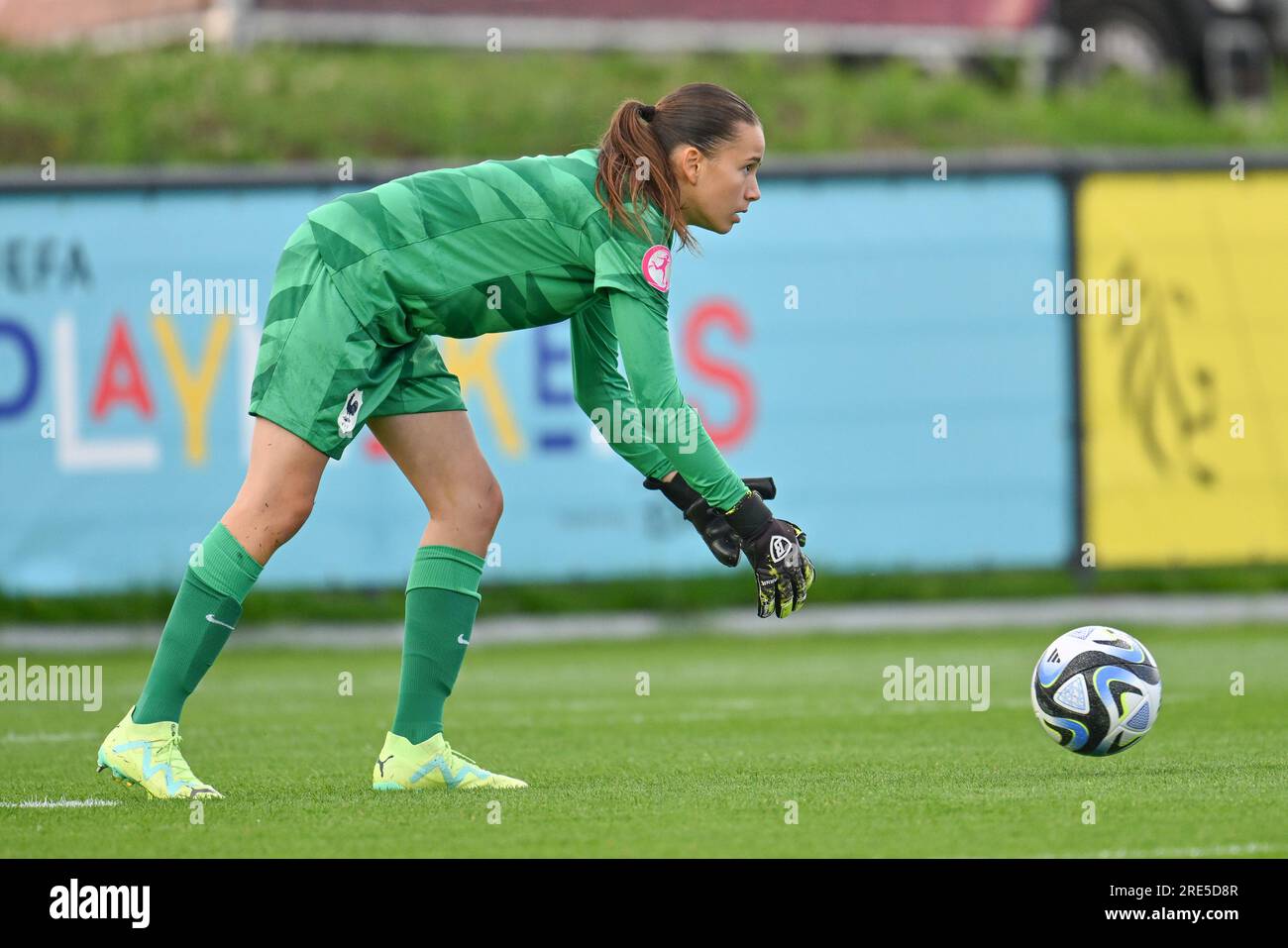 Tubize, Belgium. 24th July, 2023. goalkeeper Ines Marques (1) of France ...