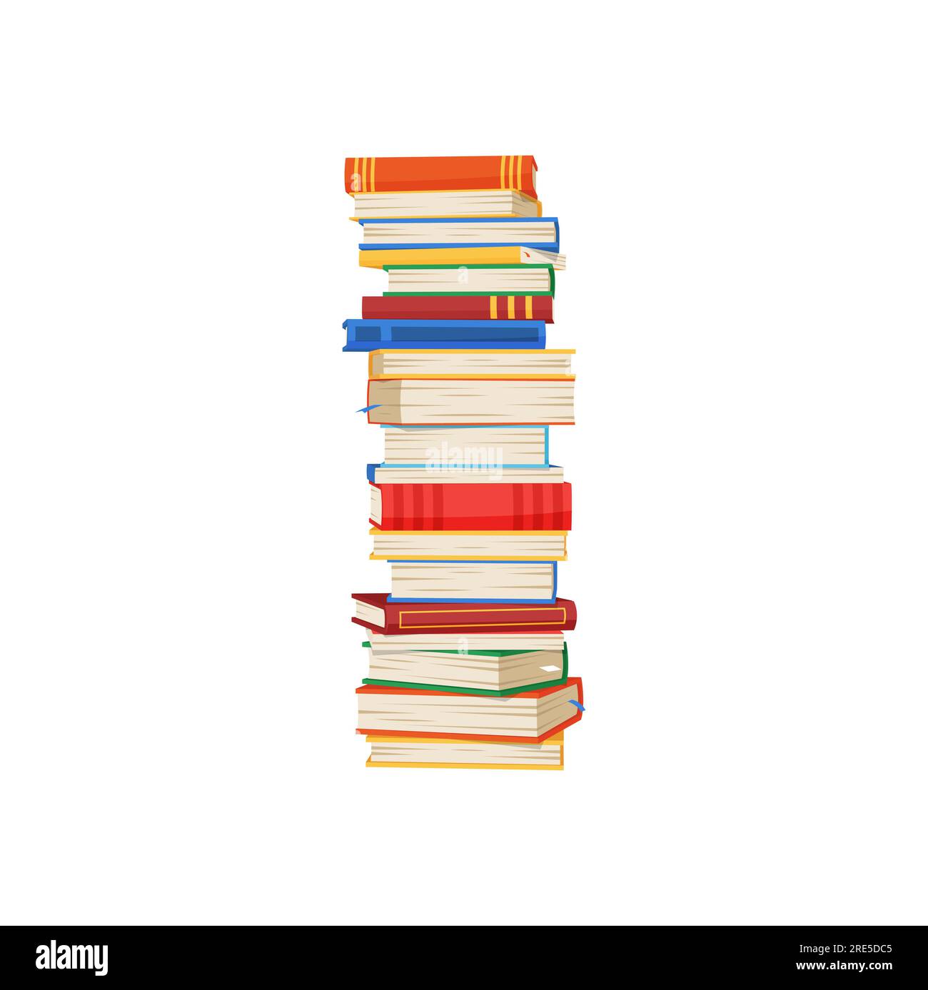 Stack of books, stacked educational materials, cartoon textbooks ...