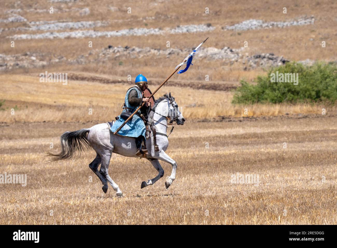 Reenactment of the Battle of Horns of Hattin.Clad in 12th century-style ...