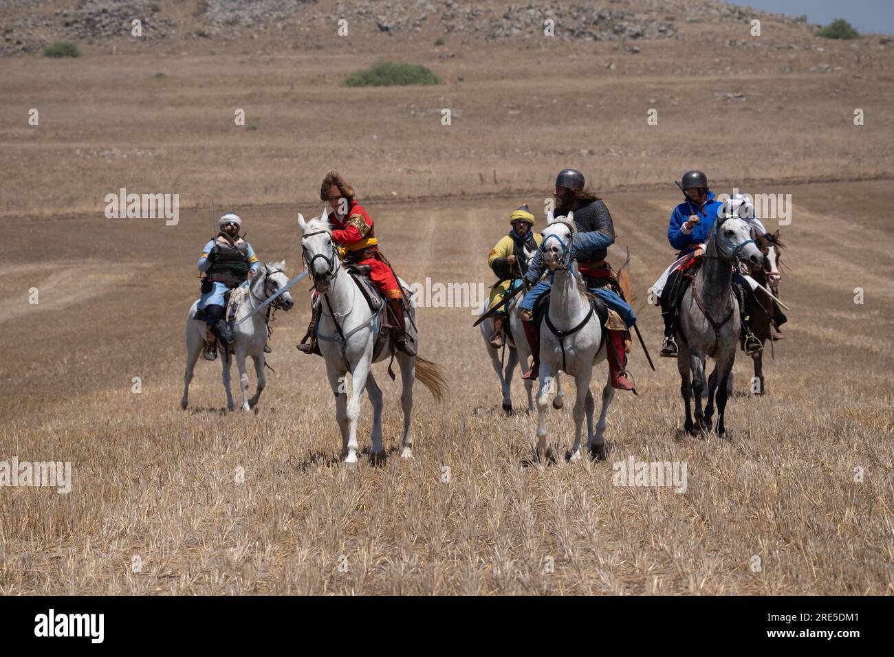 Reenactment of the Battle of Horns of Hattin.Clad in 12th century-style ...