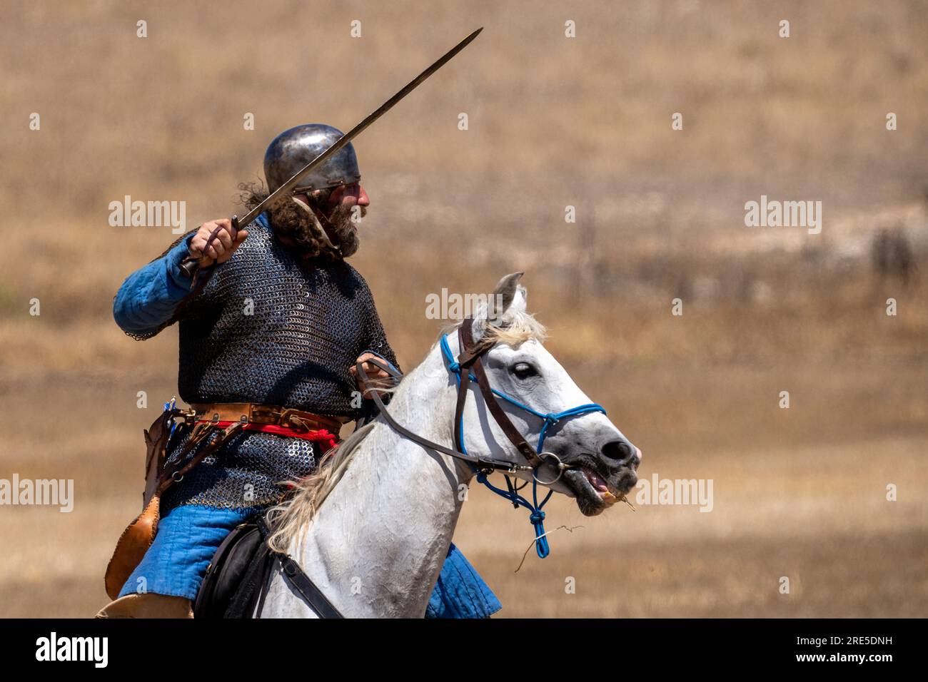 Reenactment of the Battle of Horns of Hattin.Clad in 12th century-style ...