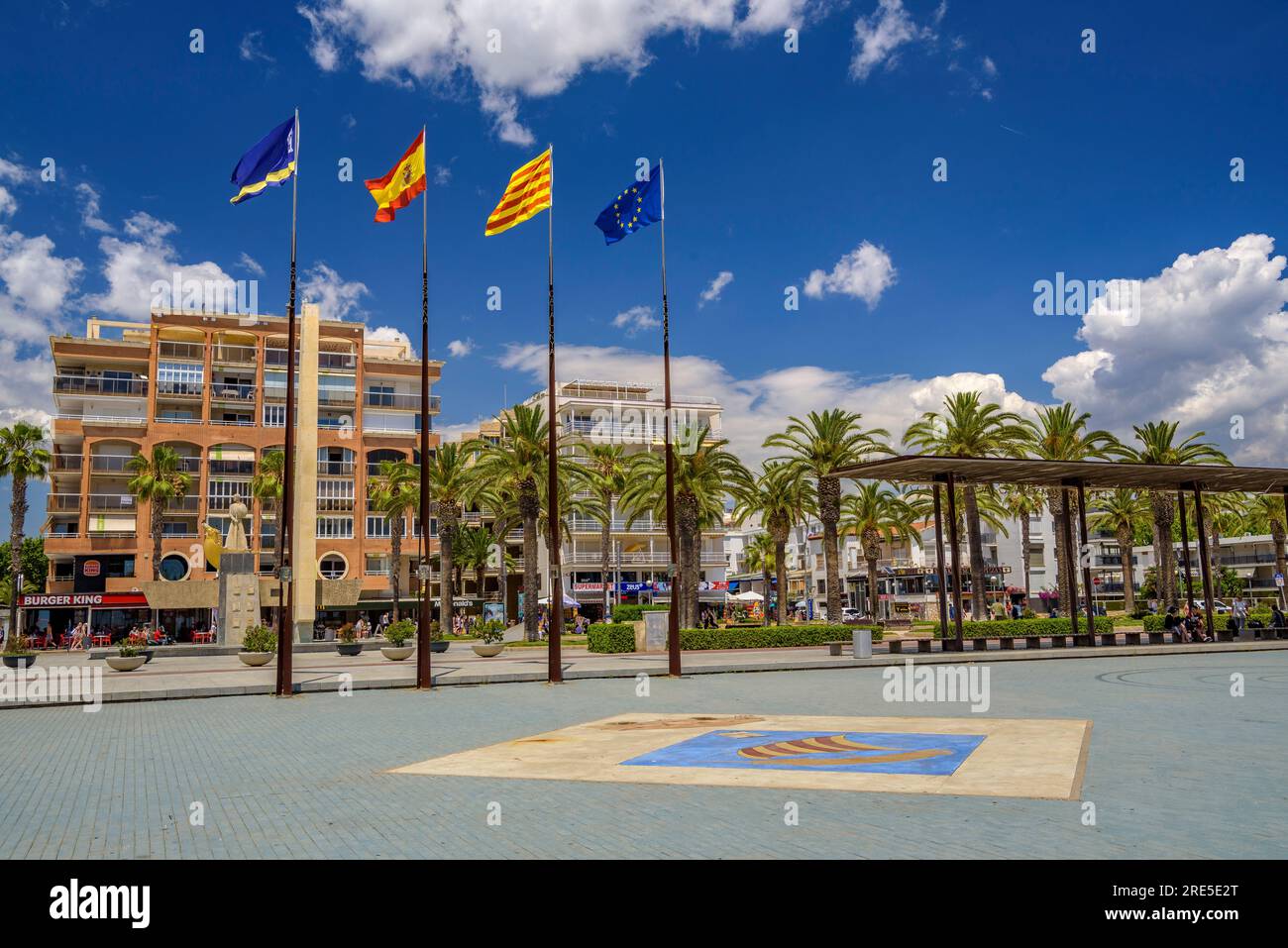 The square of the autonomous communities of Salou with the coat of arms ...
