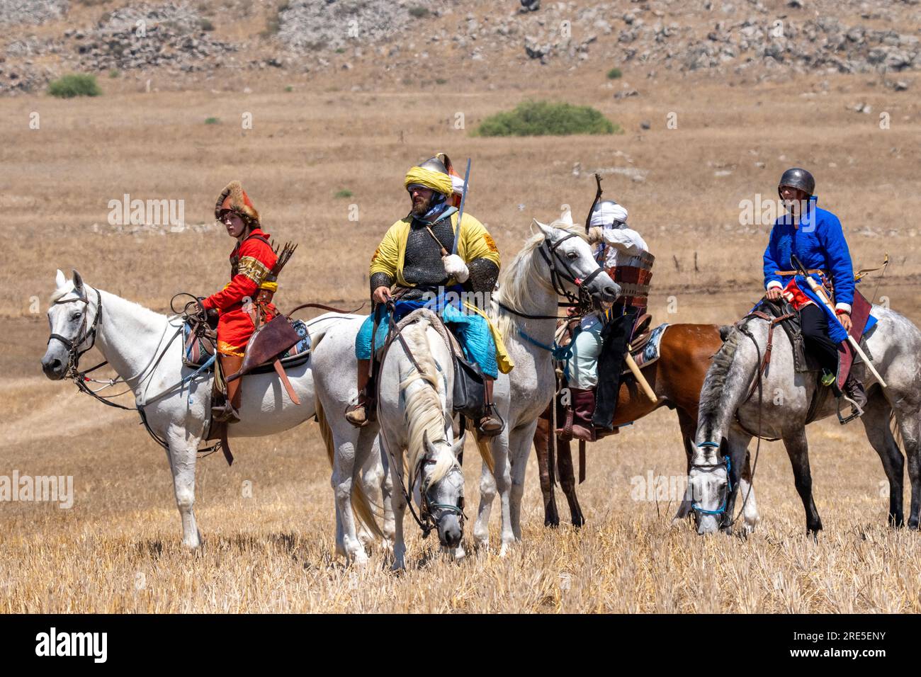 Reenactment of the Battle of Horns of Hattin.Clad in 12th century-style ...