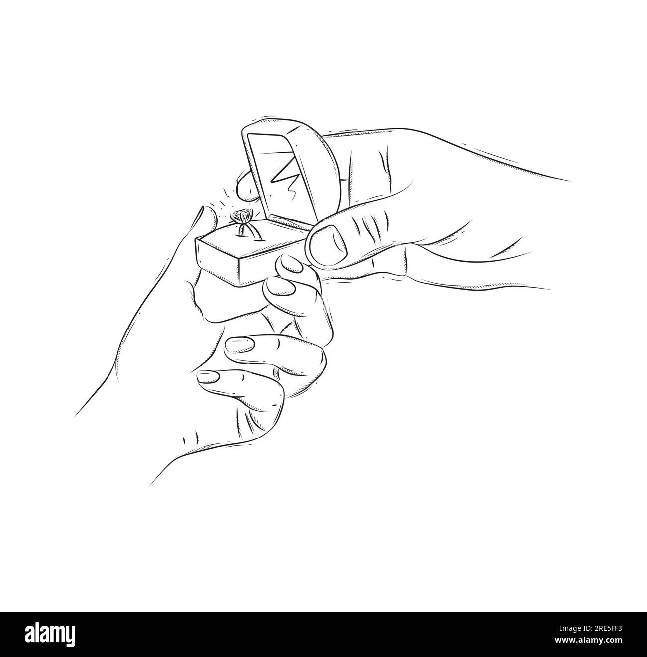 Man makes an wedding purpose to a girl and gives a ring in a jewelry ...