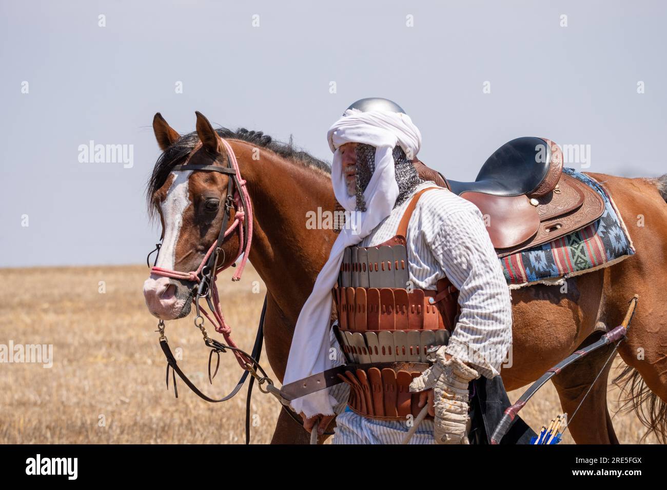 Reenactment of the Battle of Horns of Hattin.Clad in 12th century-style ...