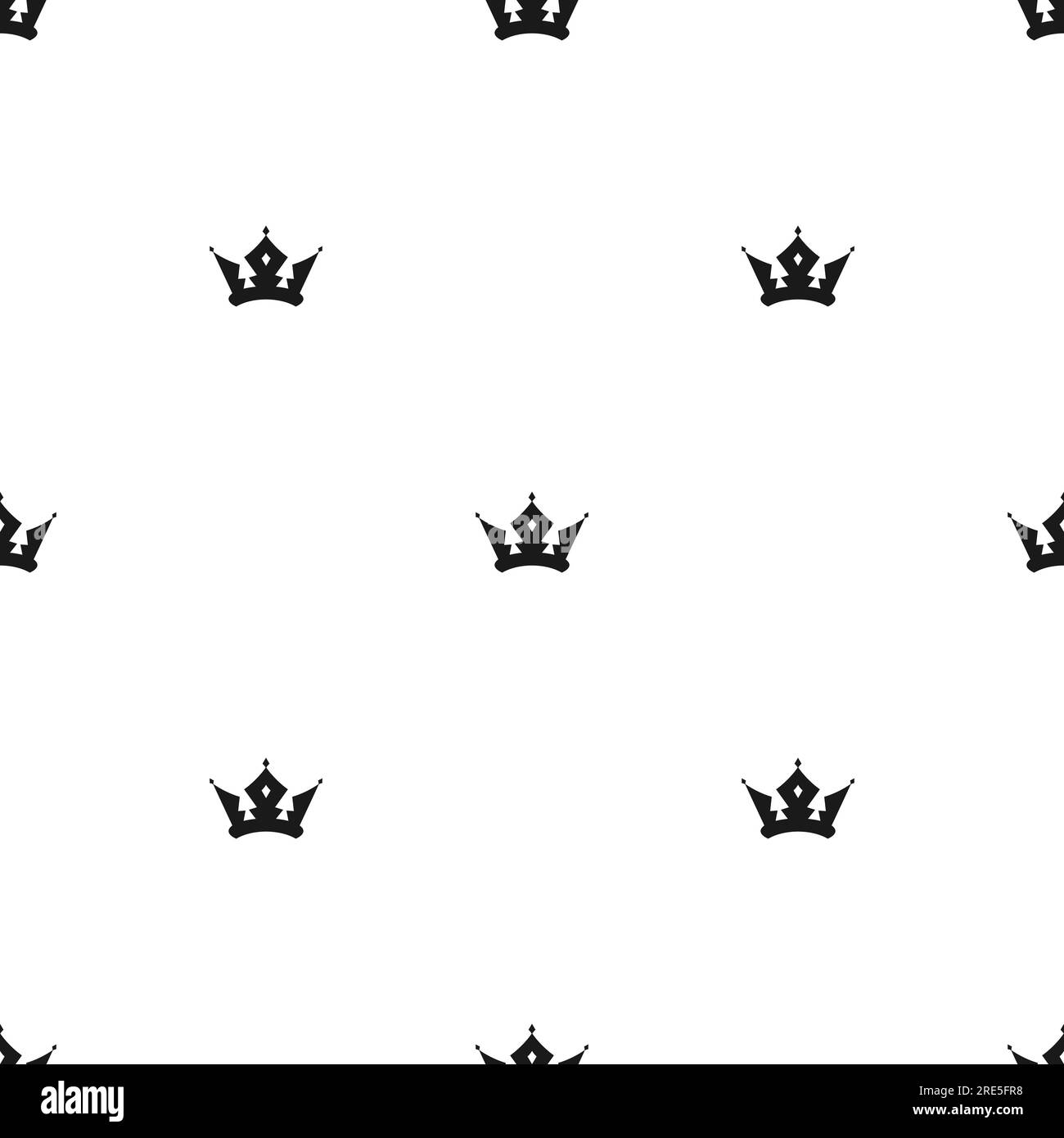Seamless ornament with black crowns on white background. Royal, luxury ...