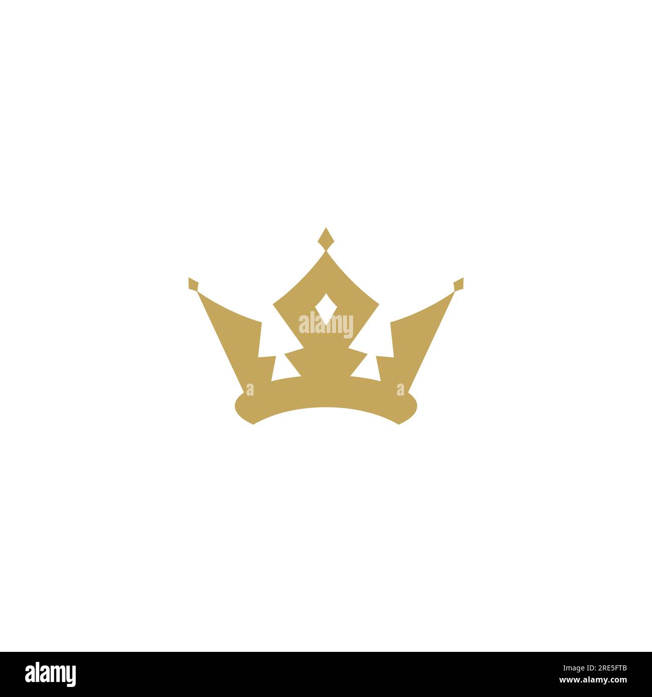 Golden line crown icon isolated on white. Royal, luxury, vip, first ...