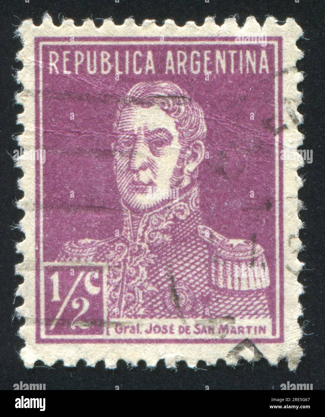ARGENTINA - CIRCA 1916: stamp printed by Argentina, shows General Jose ...