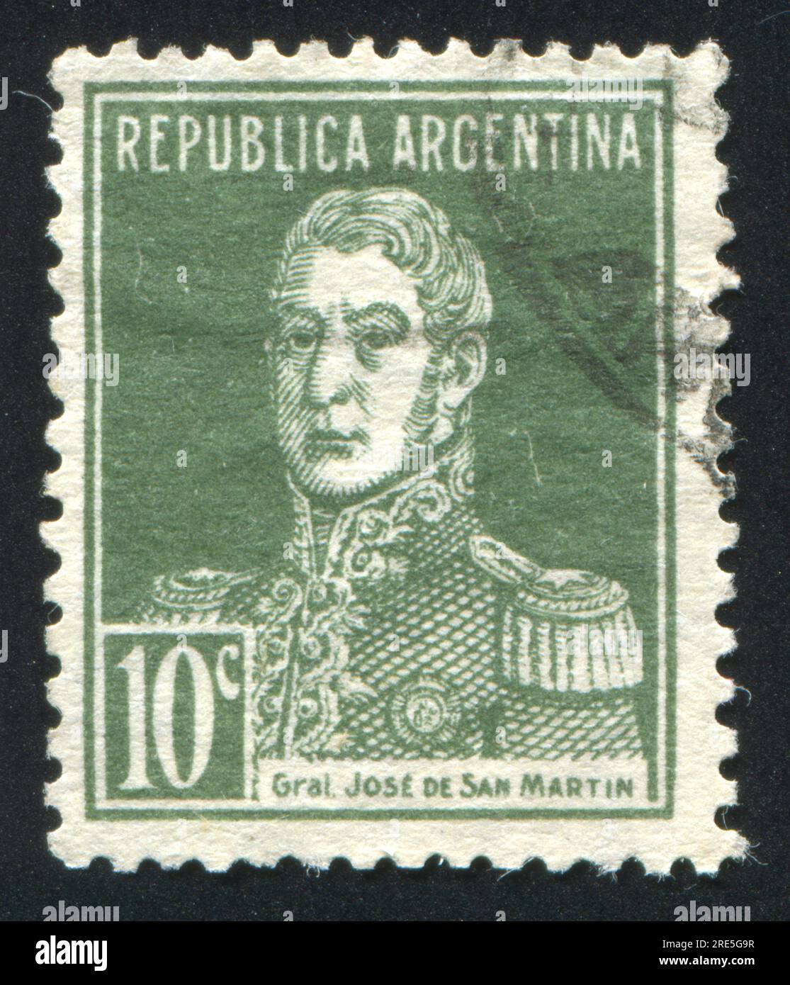 ARGENTINA - CIRCA 1916: stamp printed by Argentina, shows General Jose ...