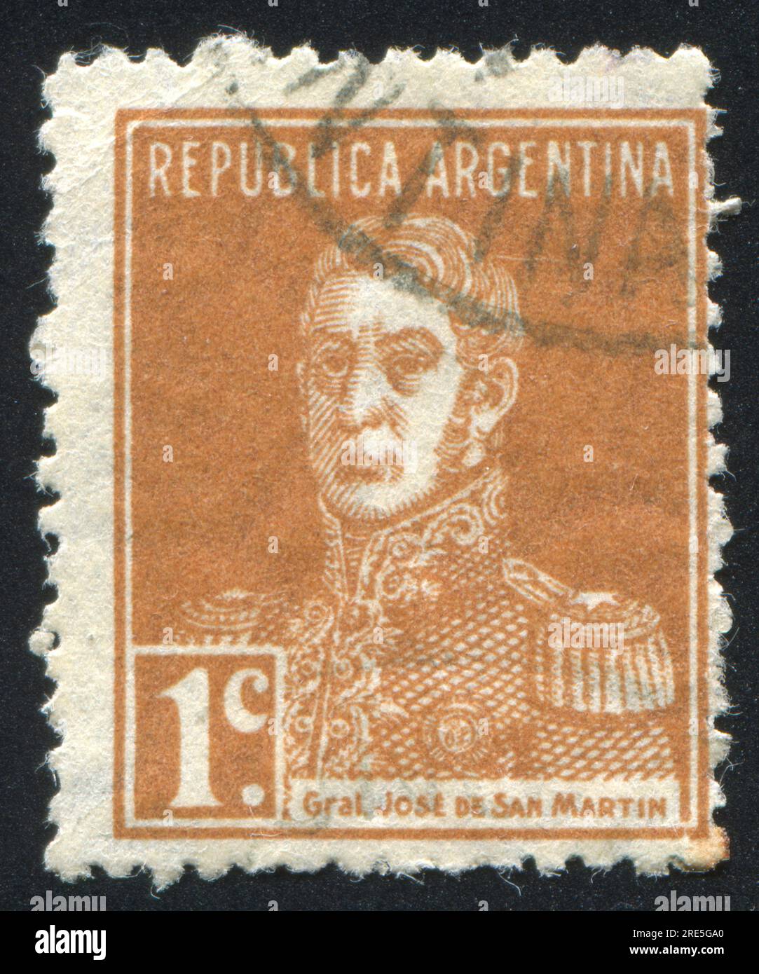 ARGENTINA - CIRCA 1916: stamp printed by Argentina, shows General Jose ...