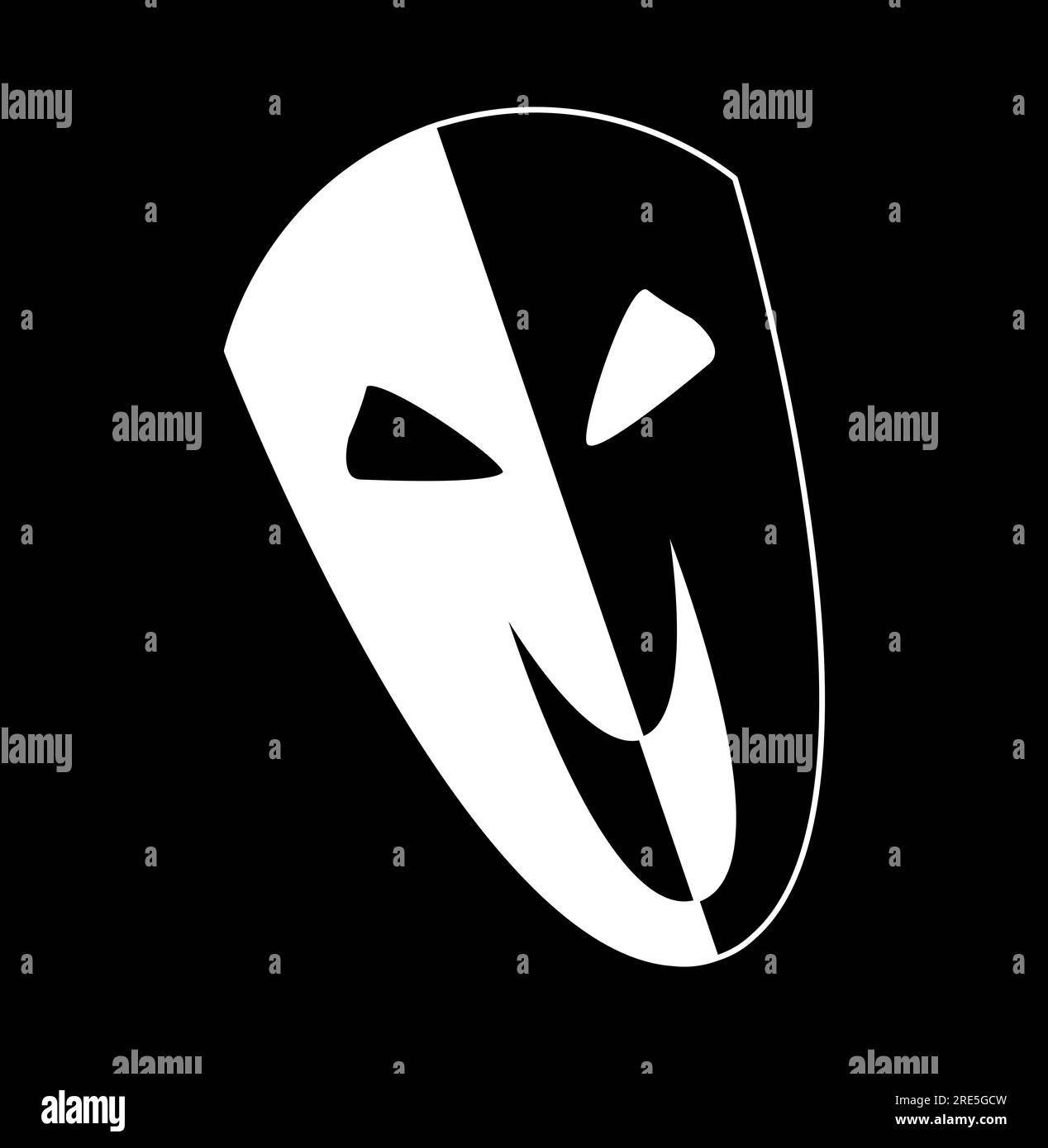 A laughing stage masks depicting happy and laughter over a black ...