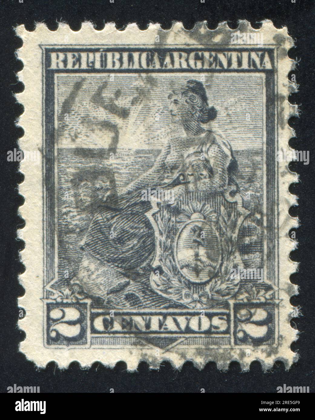 ARGENTINA - CIRCA 1895: stamp printed by Argentina, shows Allegory ...