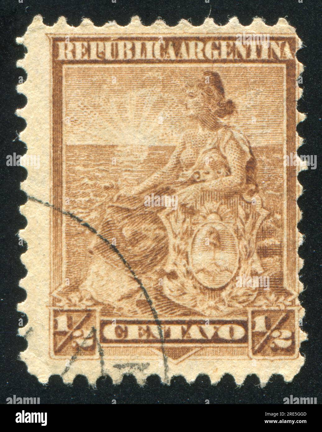 ARGENTINA - CIRCA 1895: stamp printed by Argentina, shows Allegory ...