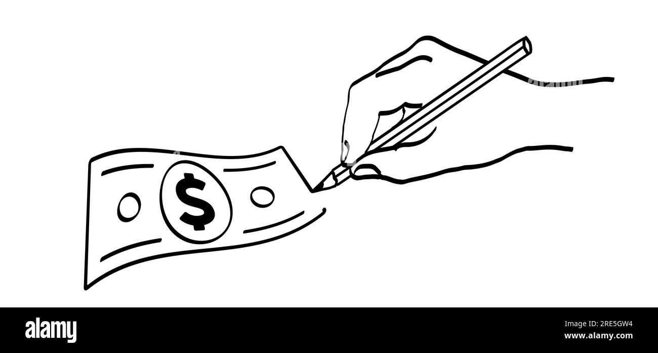 Cartoon bundle usa paper money icon or logo. Vector dollar, money notes ...