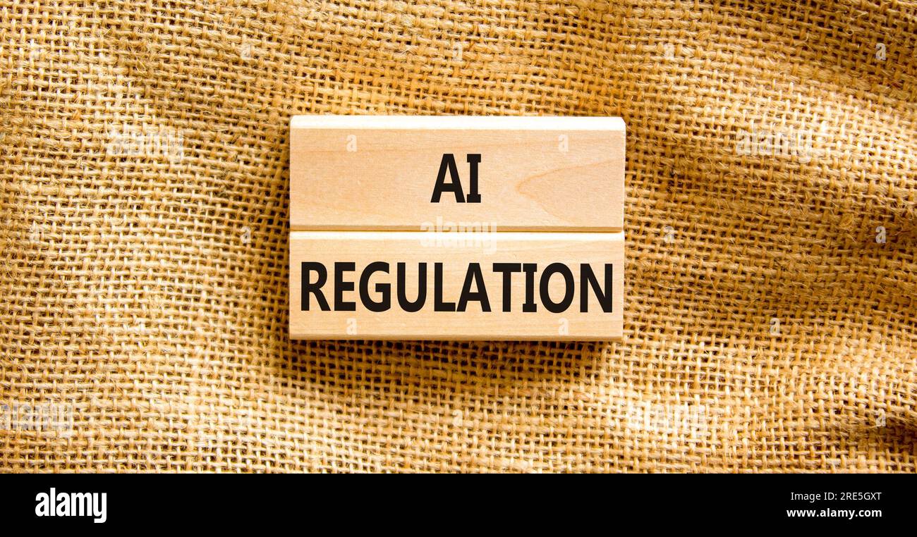 AI regulation symbol. Concept words AI artificial intelligence ...