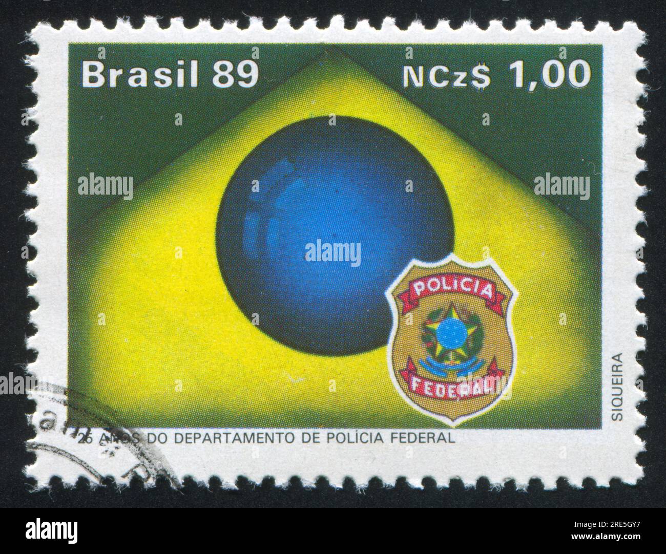 BRAZIL - CIRCA 1989: stamp printed by Brazil, shows Federal Police ...