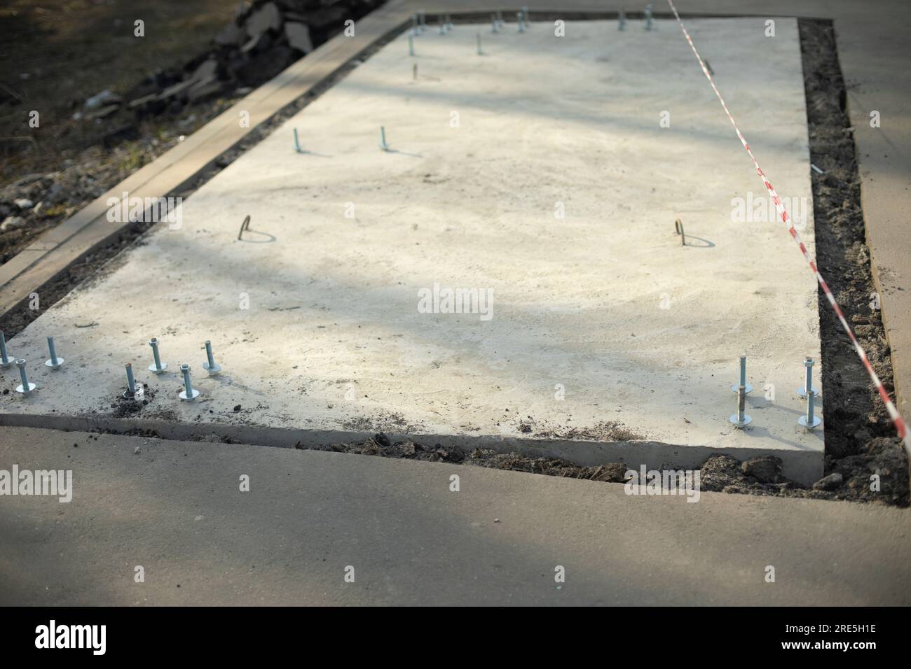 Foundation for installation of structure. Base of building ...