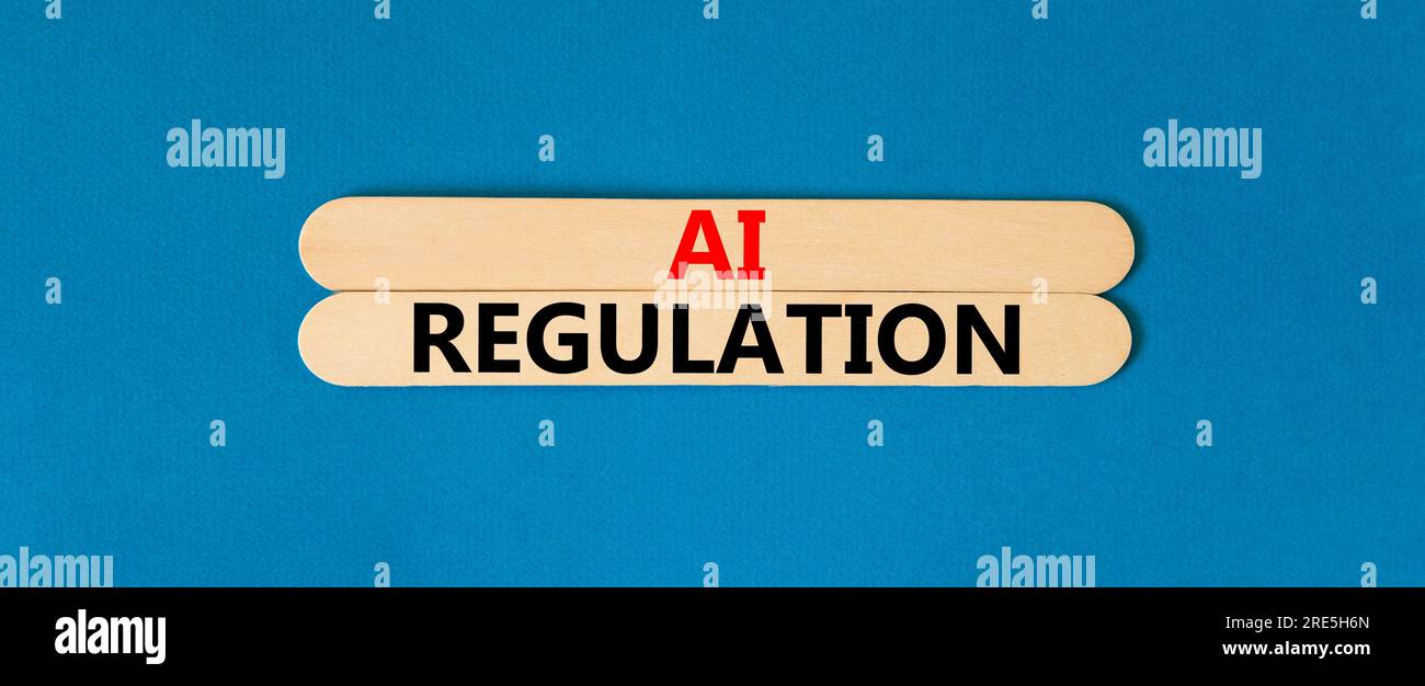 AI regulation symbol. Concept words AI artificial intelligence ...