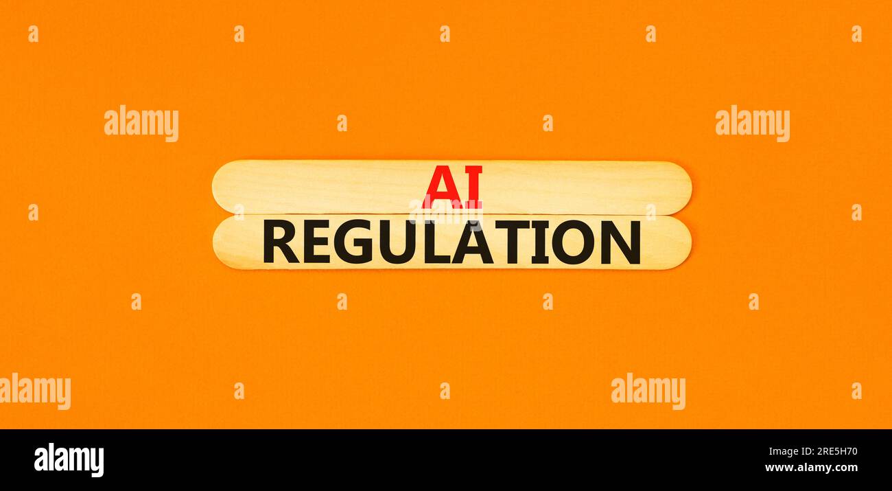 AI regulation symbol. Concept words AI artificial intelligence ...