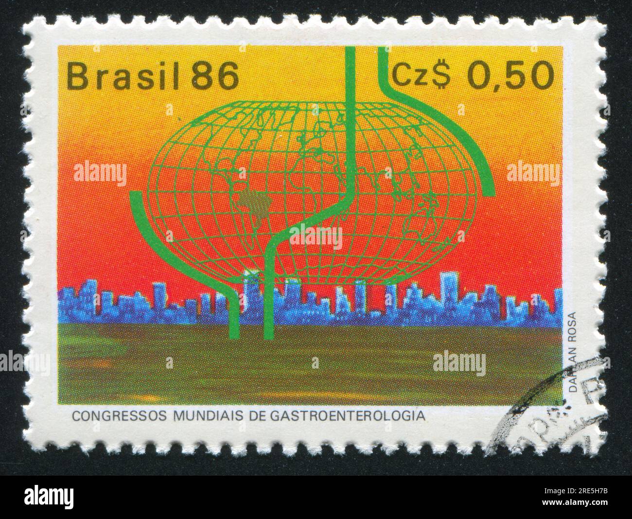 World map brazil center hi-res stock photography and images - Alamy