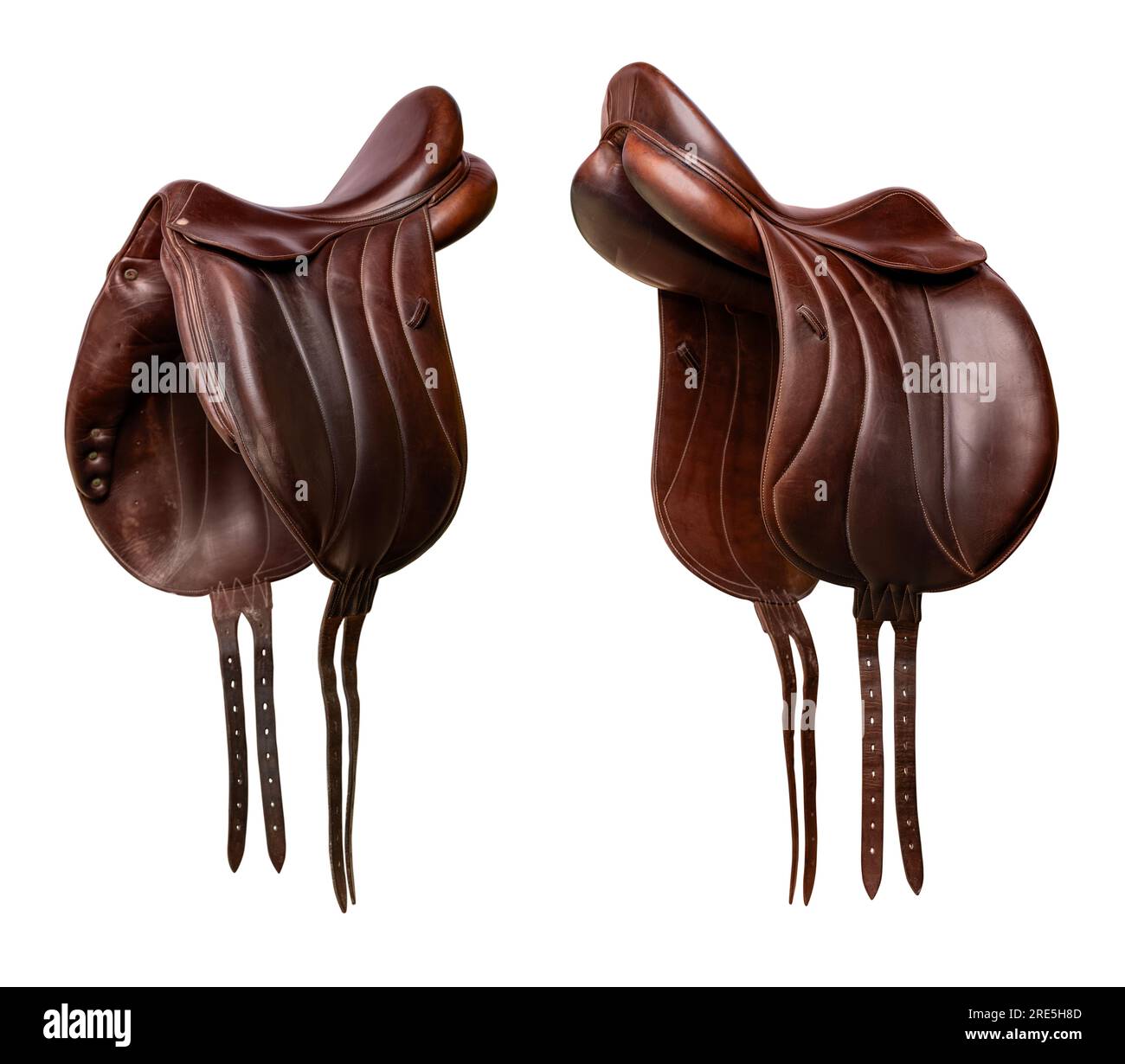 Horse dressage saddle isolated on white background Stock Photo - Alamy