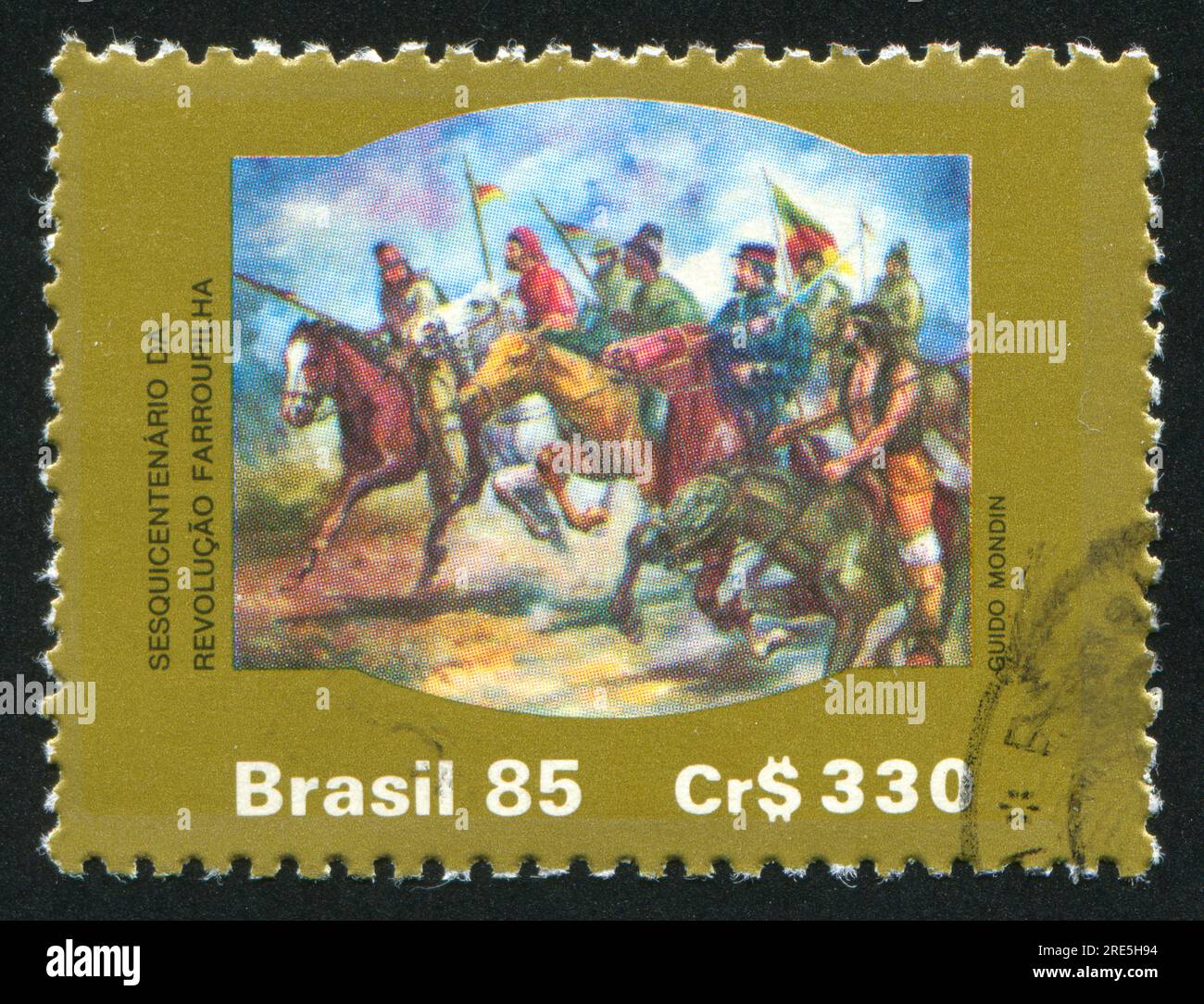 BRAZIL - CIRCA 1985: stamp printed by Brazil, shows Farrouphilha ...