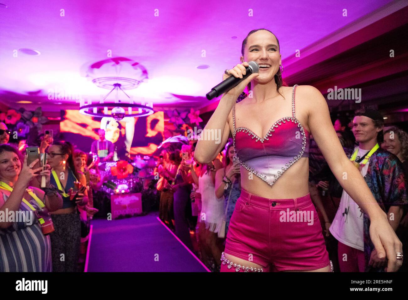 Sophie Hawley-Weld of SOFI TUKKER performs at Sofi Tukker x Novo Fogo ...