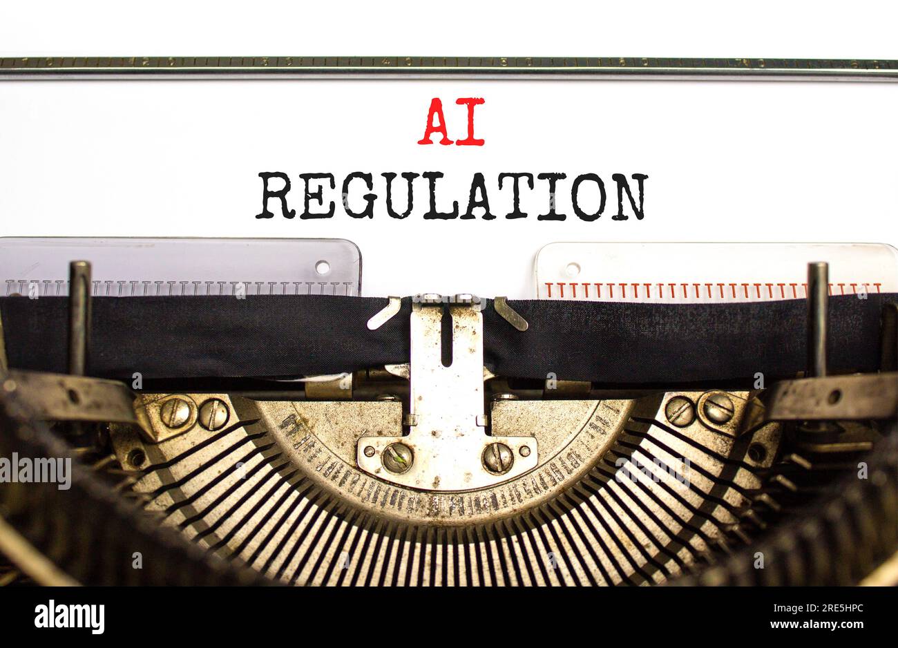 AI regulation symbol. Concept words AI artificial intelligence ...