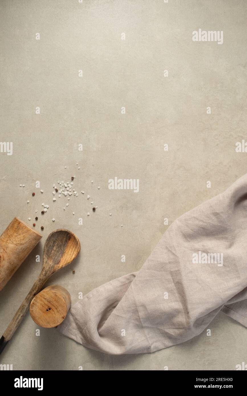 Olive oil spices linen background hi-res stock photography and images ...