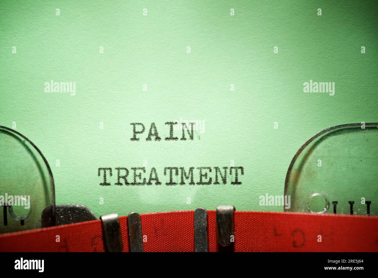 pain treatment text written with a typewriter Stock Photo - Alamy
