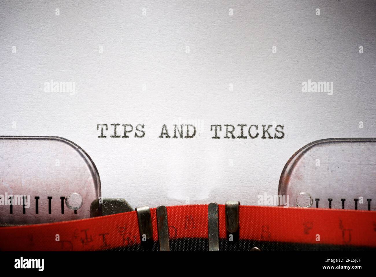 Tips and tricks text written with a typewriter Stock Photo - Alamy