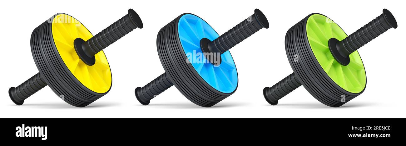 Set of AB rollers for abdominal muscles isolated on white background ...