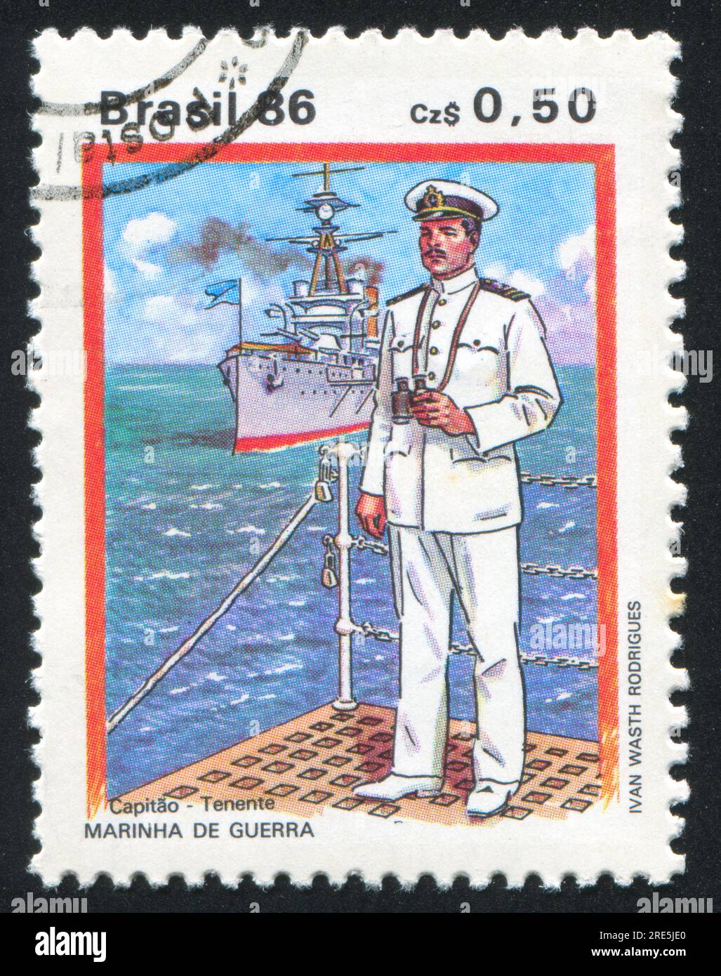 BRAZIL - CIRCA 1986: stamp printed by Brazil, shows captain, circa 1986 ...