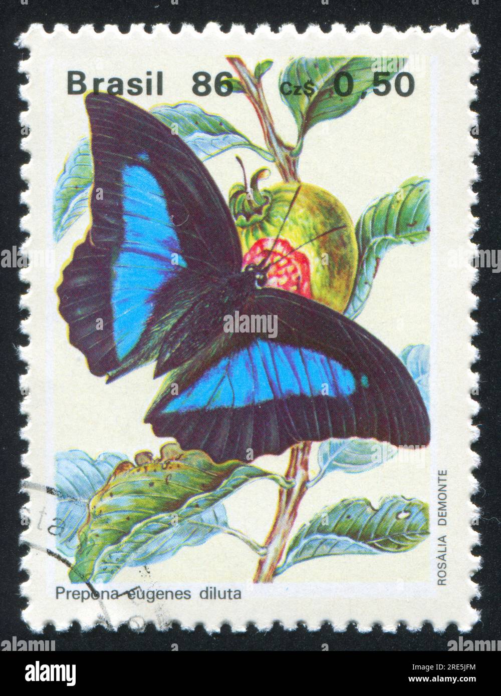 BRAZIL - CIRCA 1986: stamp printed by Brazil, shows butterfly, circa ...