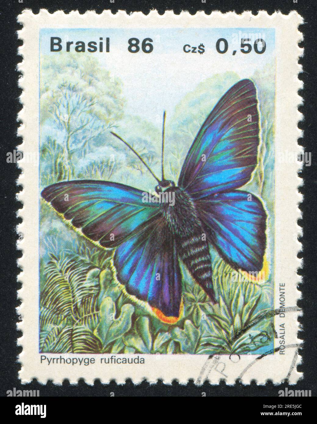 BRAZIL - CIRCA 1986: stamp printed by Brazil, shows butterfly, circa ...
