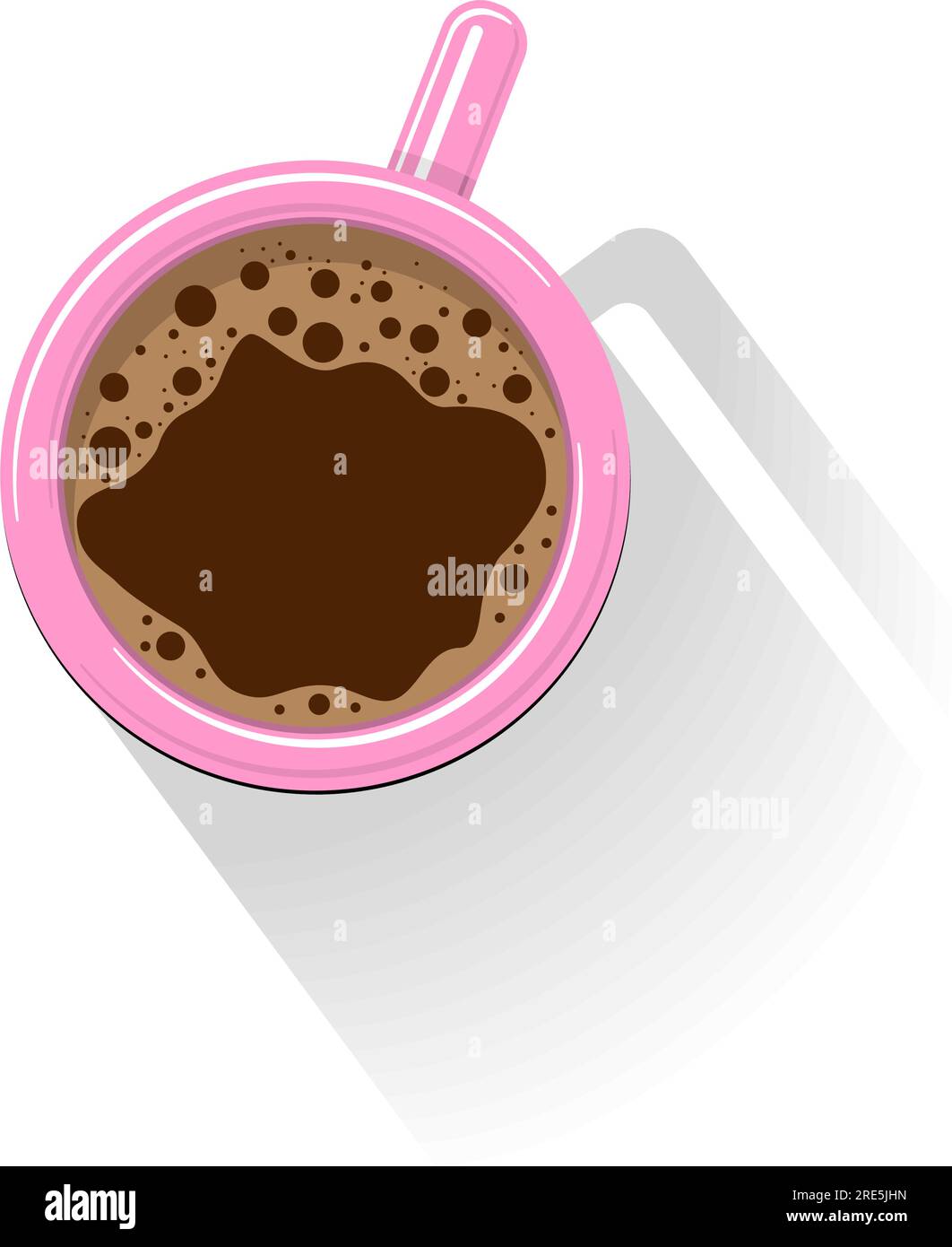 Top view on coffee cup with shadow. Vector on transparent background ...