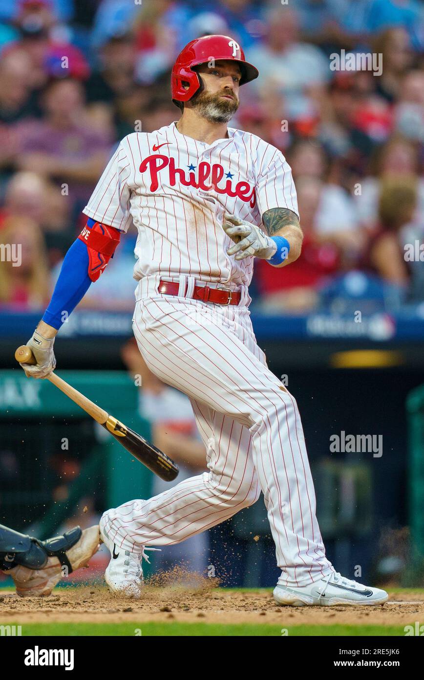 Philadelphia Phillies' Jake Cave in action during the baseball game ...