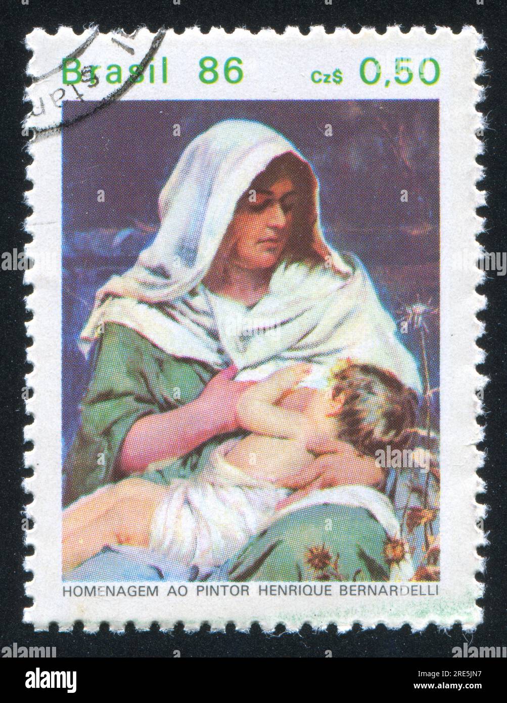 BRAZIL - CIRCA 1986: stamp printed by Brazil, shows madonna, circa 1986 ...