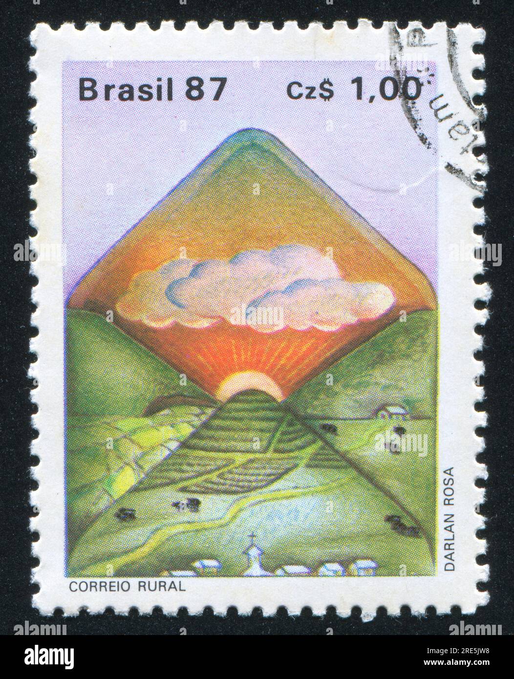 BRAZIL - CIRCA 1987: stamp printed by Brazil, shows Special Mail ...