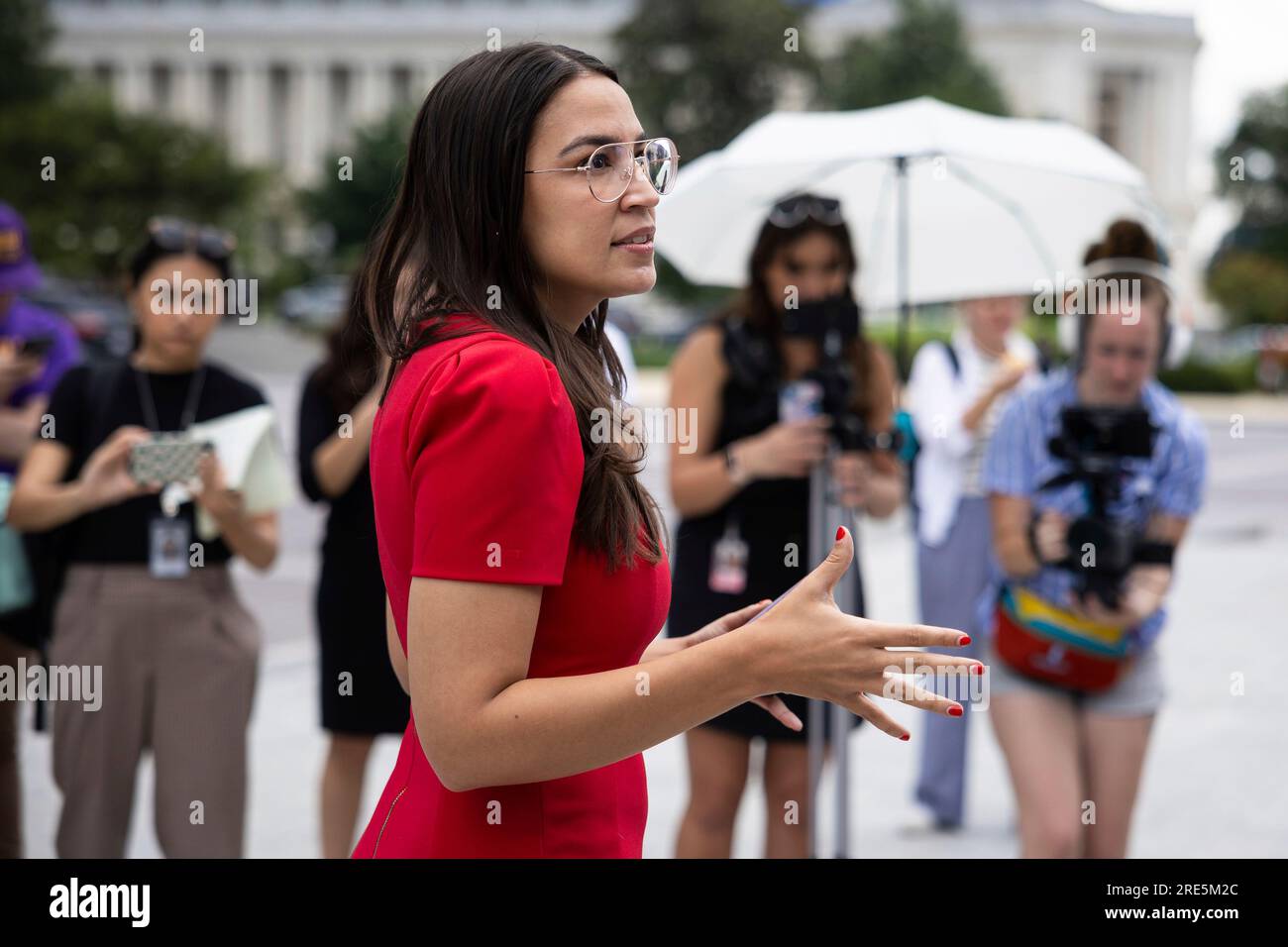 Rep. Alexandria Ocasio-Cortez (D-N.Y.) addresses advocates during an ...