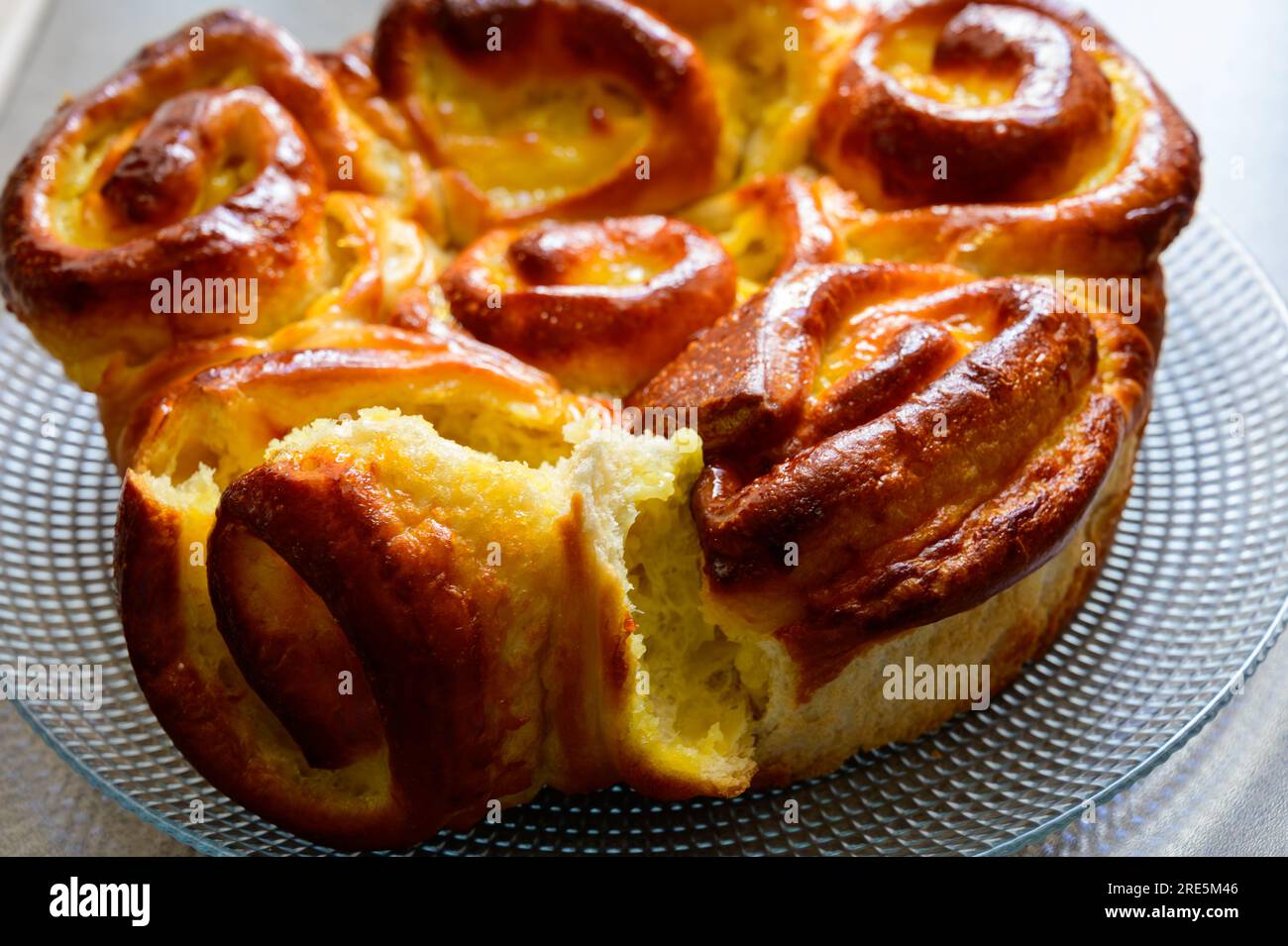 Fresh homemade baked sweet brioche cake, French cuisine and desserts ...
