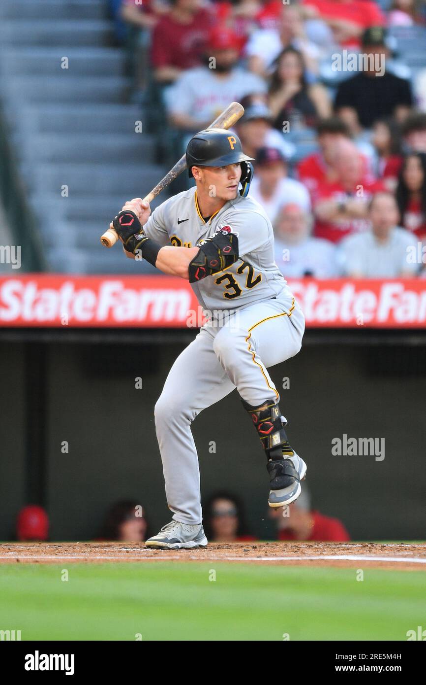 ANAHEIM, CA - JULY 22: Pittsburgh Pirates right fielder Henry Davis (32 ...