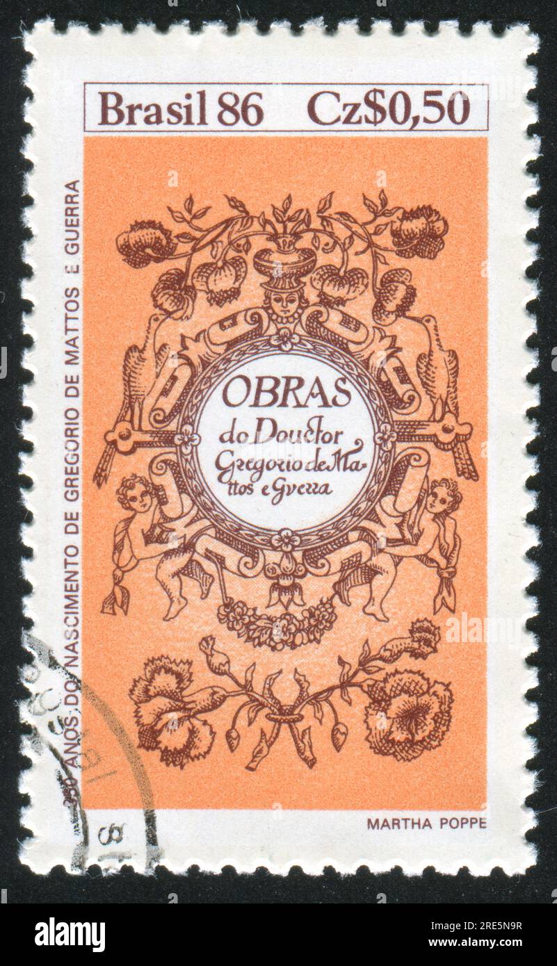 BRAZIL - CIRCA 1986: stamp printed by Brazil, shows Famous Men, circa ...