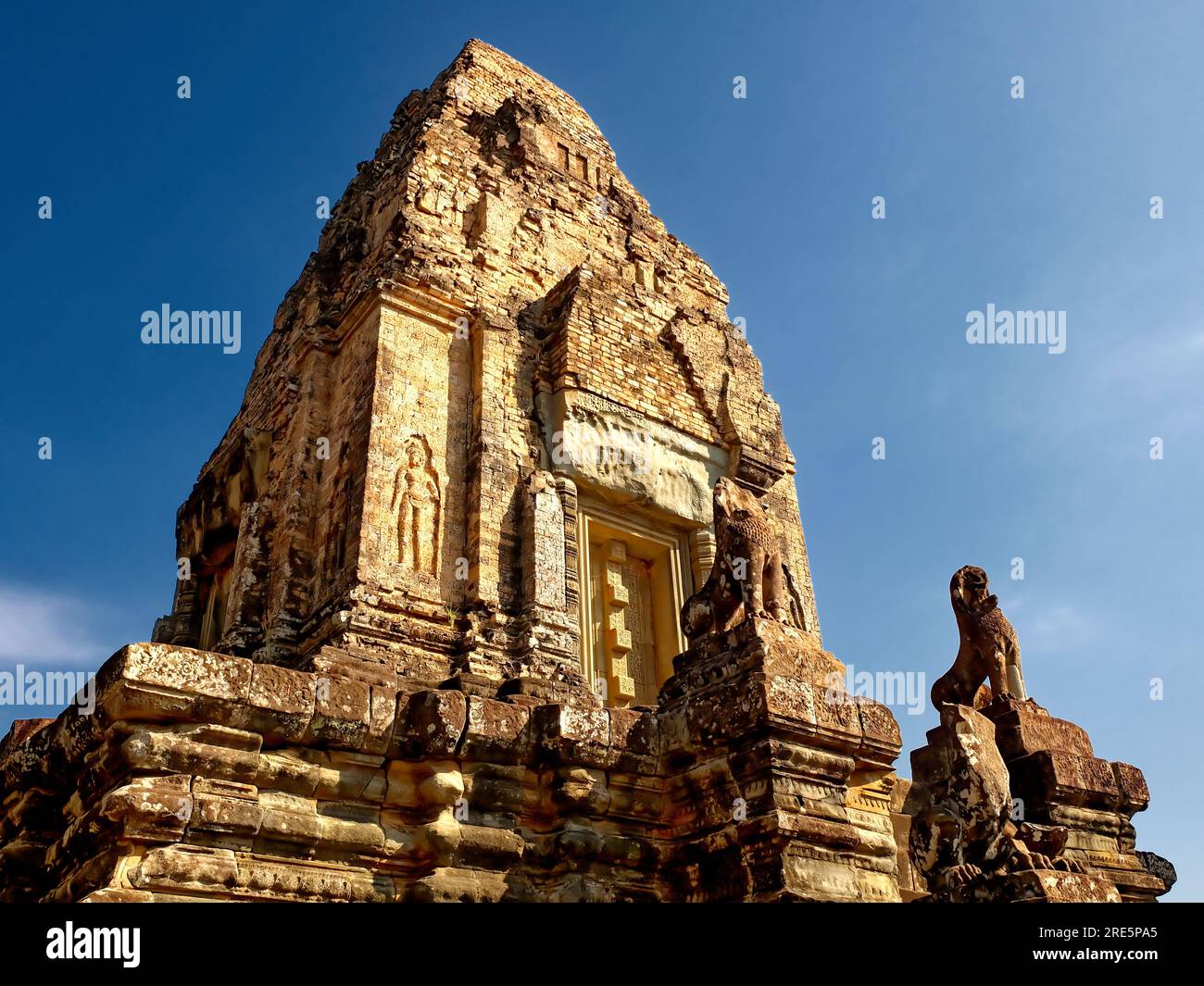 A high-definition photograph displaying the laterite temple of Pre Rup ...