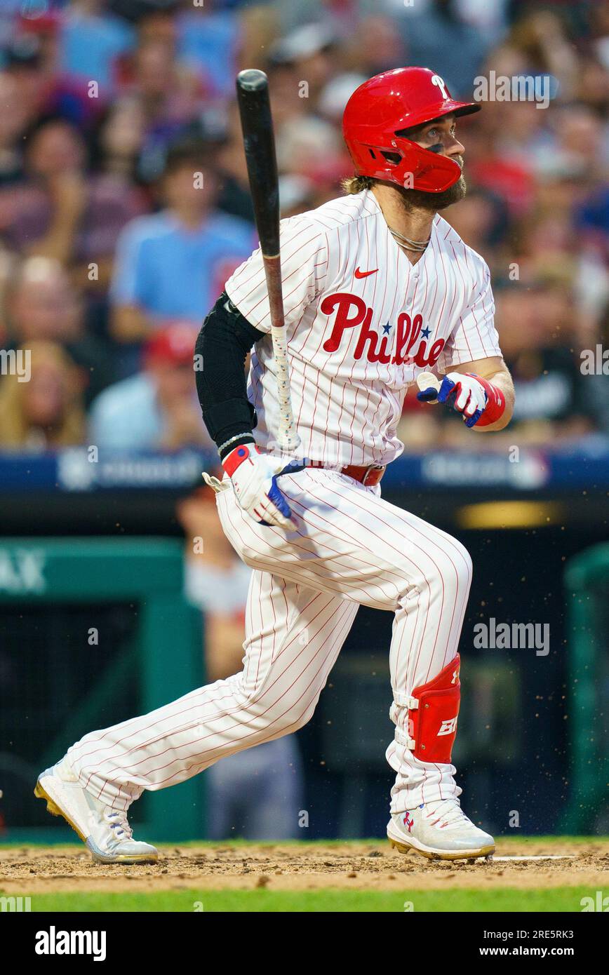 Philadelphia Phillies' Bryce Harper in action during the baseball game against the Baltimore ...