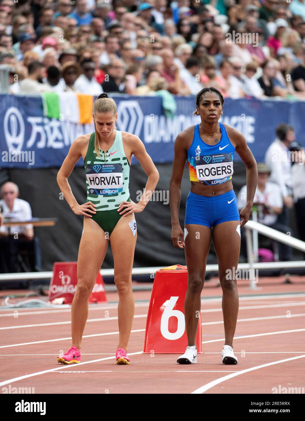 Anita Horvat of Slovenia and Raevyn Rogers of the USA competing in the ...